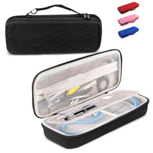 brari-improved stethoscope case. holds all stethoscope sizes &types. large zipper pocket to hold accessories. stethoscope protective insert with light/pen holder