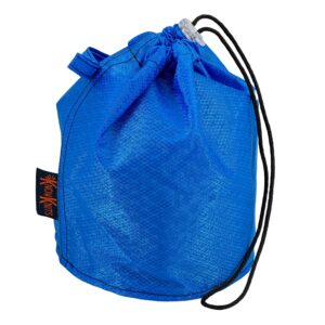 knowknits baltic blue jewel color goknit pouch knitting project bag with loop & drawstring (small)