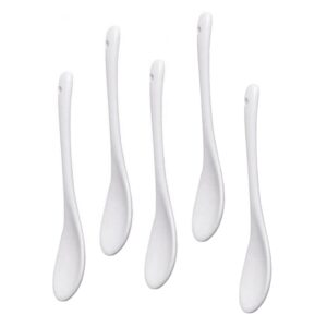 pizarra 5pcs white porcelain egg spoons ceramic spoons coffee spoon dessert spoon dip serving spoon