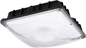 feazac led canopy light fixture,45w 5850lm hid/hps replacement, 9.5" x 9.5", led shop light, 5700k, ac100-277v, ip65 waterproof,canopy light outdoor for gas station,warehouse light (45w-1pack)