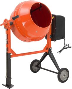 tabu electric cement mixer, 5.0 cu ft portable concrete mixer, mortar mixing for stucco/seeds, freestanding cement mixing tools with wheels for stucco