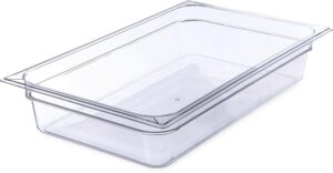 truecraftware- full size 4” deep polycarbonate food pan clear color- food storage containers commercial hotel plastic food pans catering buffets and restaurants for fruits vegetables beans corns