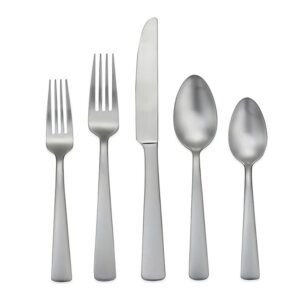 oneida downing 65pc flatware set, 65 count, metallic