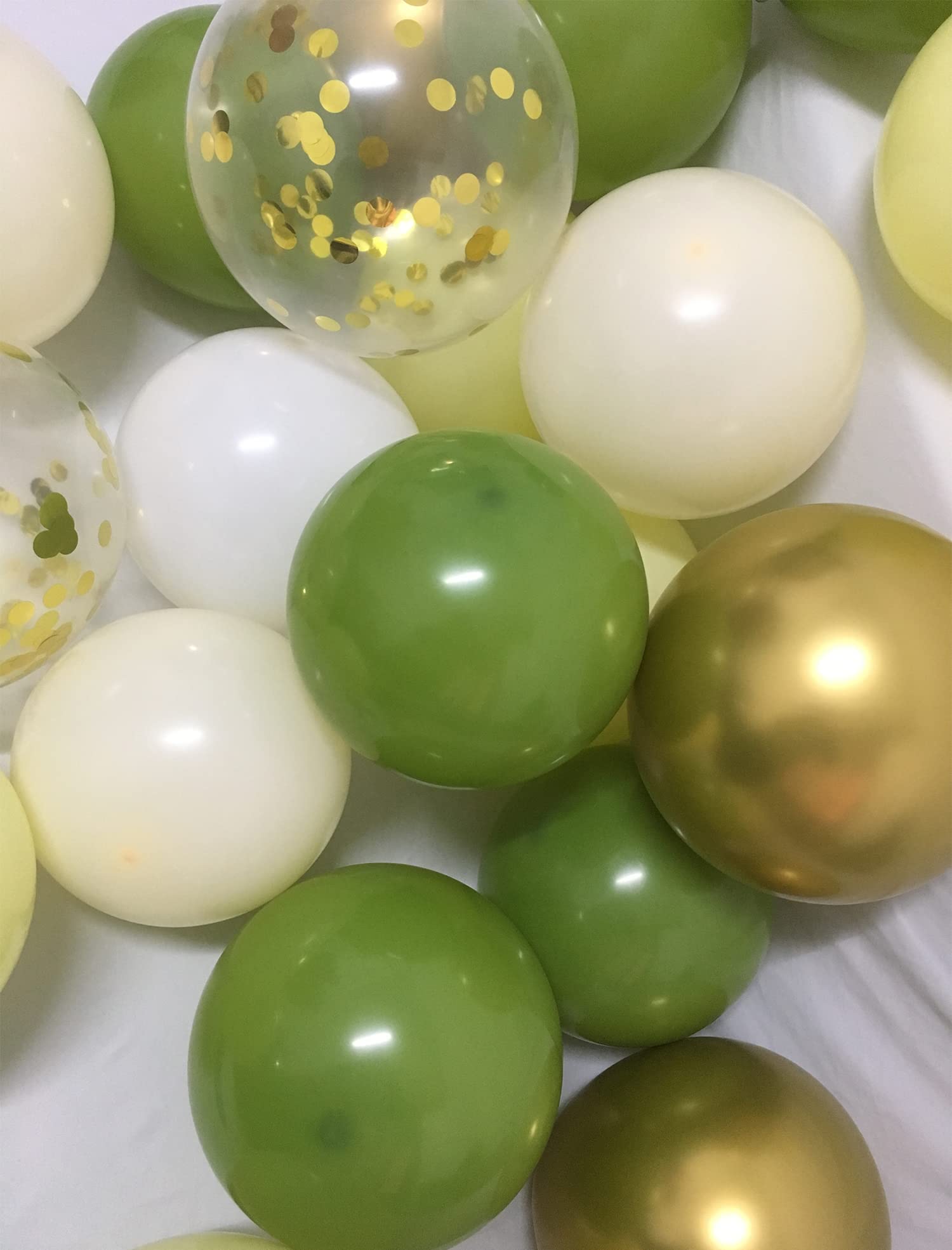 Olive Green Gold Balloons 12inch – Ivory White Pastel Yellow Green Balloons for Baby Shower Wedding Birthday Party Decorations 60 packs (Lime Green)