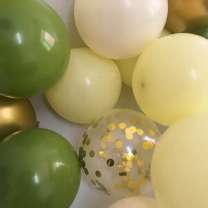 Olive Green Gold Balloons 12inch – Ivory White Pastel Yellow Green Balloons for Baby Shower Wedding Birthday Party Decorations 60 packs (Lime Green)