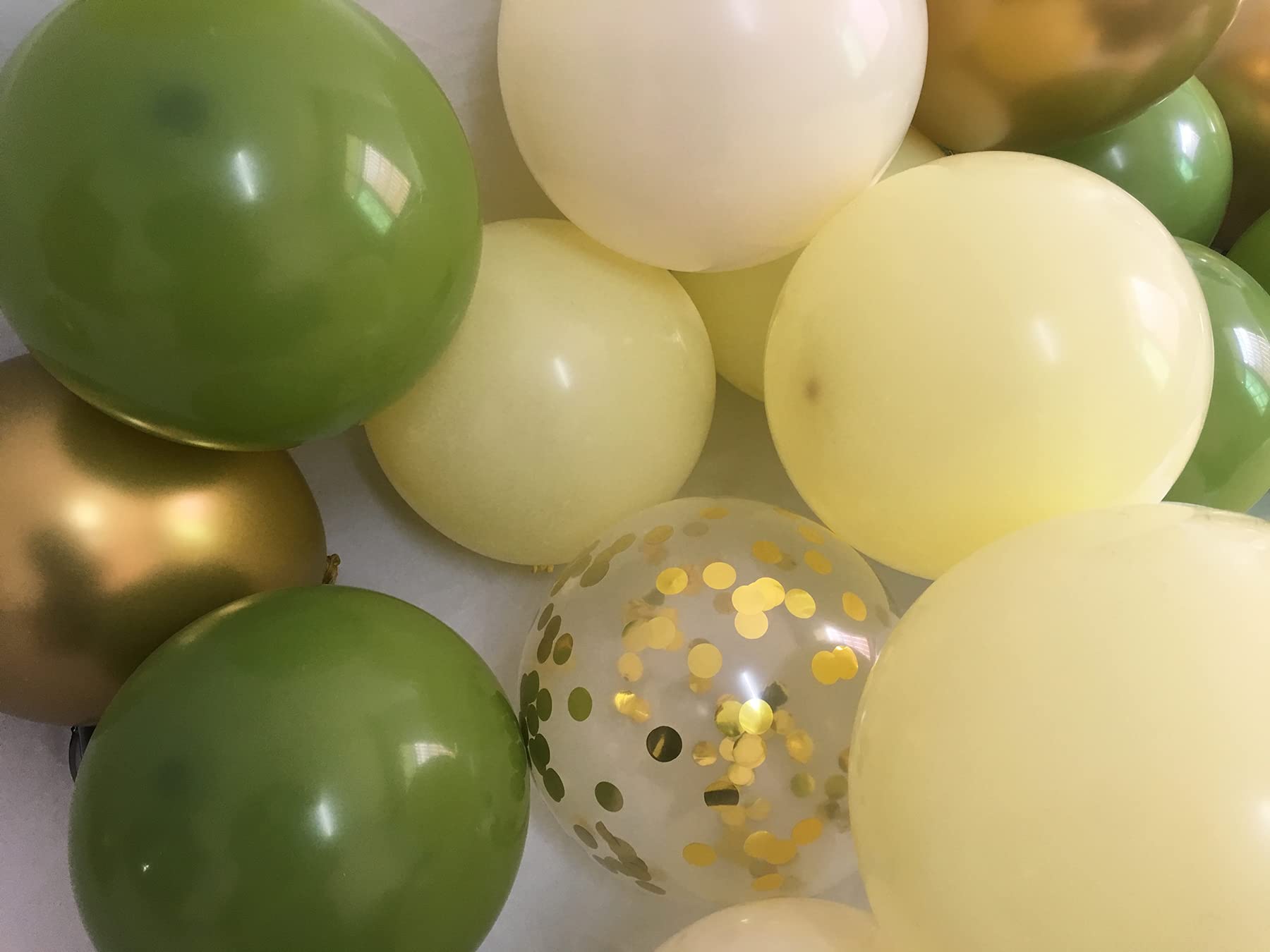 Olive Green Gold Balloons 12inch – Ivory White Pastel Yellow Green Balloons for Baby Shower Wedding Birthday Party Decorations 60 packs (Lime Green)