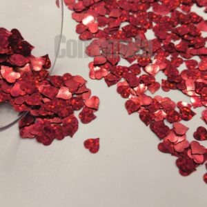 Comemela Confetti Hearts Shaped Confetti 5000Pcs Tiny Heart Confetti Red Confettifor Table Glitter for Valentine's Day Decoration, Wedding Confetti, Glitter Confetti Engagement Supplies (Red Hearts)