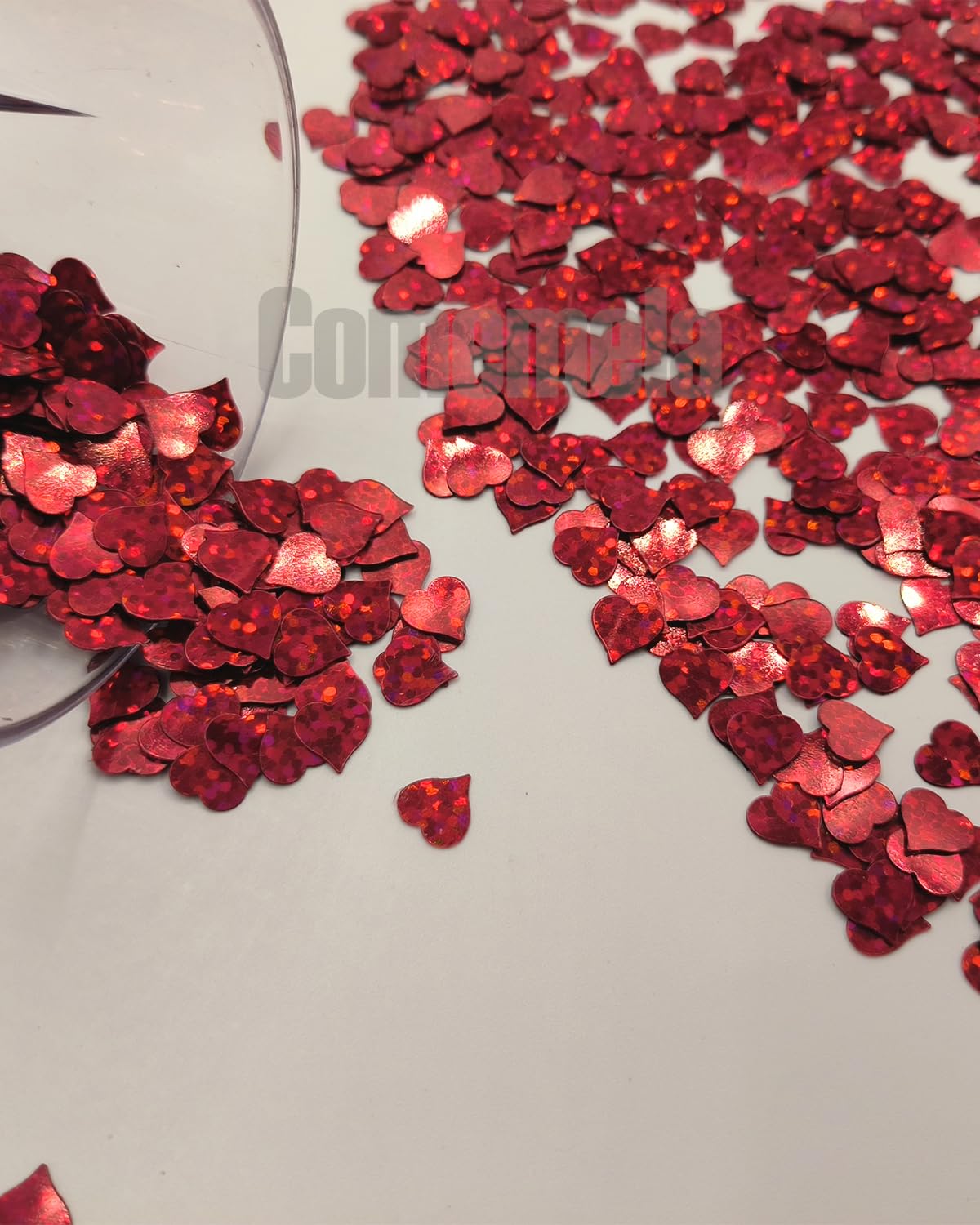 Comemela Confetti Hearts Shaped Confetti 5000Pcs Tiny Heart Confetti Red Confettifor Table Glitter for Valentine's Day Decoration, Wedding Confetti, Glitter Confetti Engagement Supplies (Red Hearts)