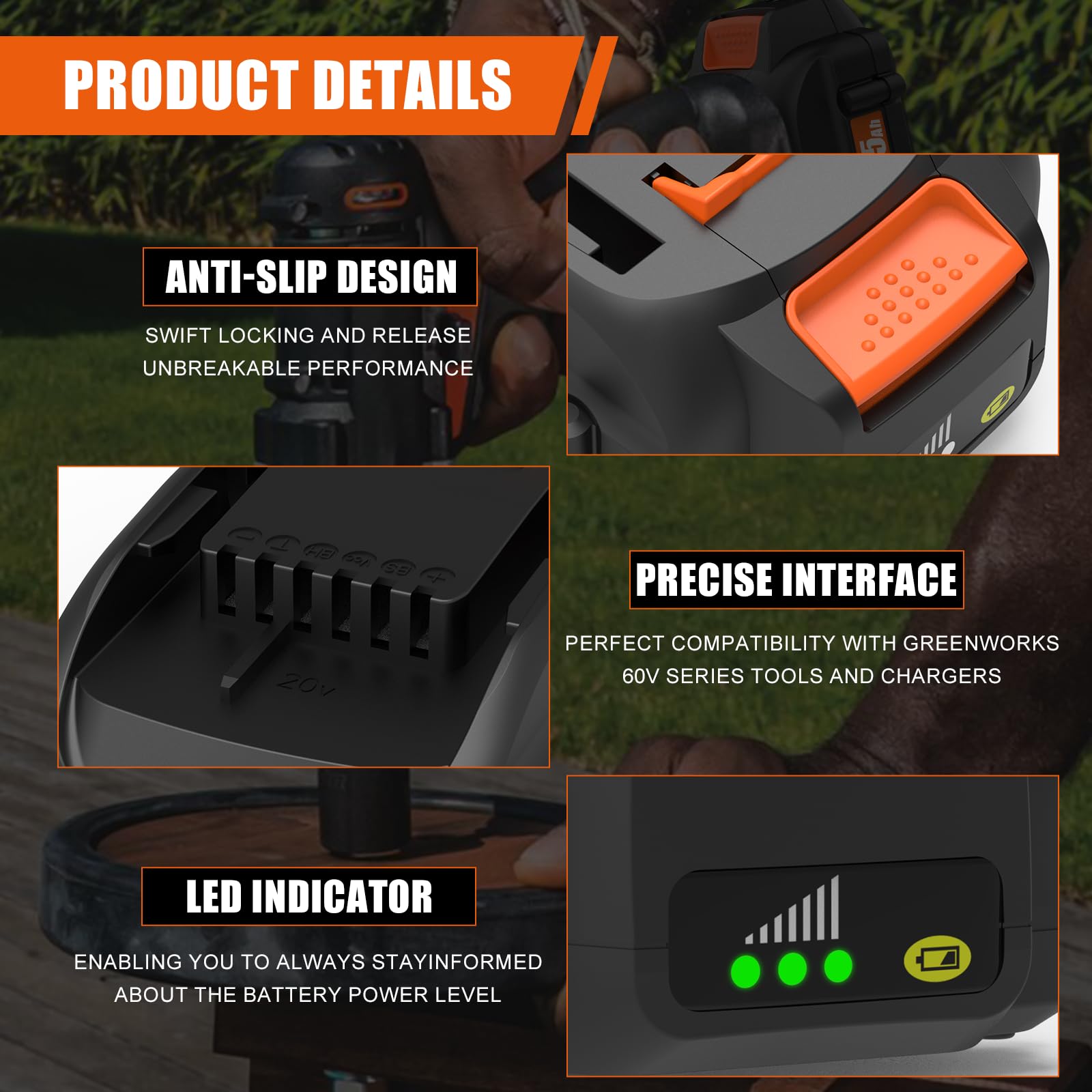 Powilling 20V Lithium Battery for Worx 20V Battery and Charger Kit, Compatible with All Worx 20V Batteries WA3520 WA3525 WA3575 WG151s WG251s WG540s WG545s WG890 WG891 + Works 20 Volt Battery Charger