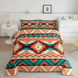 feelyou boho exotic down comforter bohemian aztec comforter set modern geometric bedding set for boys girls teens colorful decor southwestern quilt queen size with 2 pillow case boys