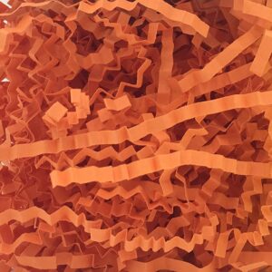 jinzofly crinkle cut paper shred filler, shredded paper for gift box, crinkle paper cut paper easter grass tissue paper for gift wrapping & basket filling (orange)