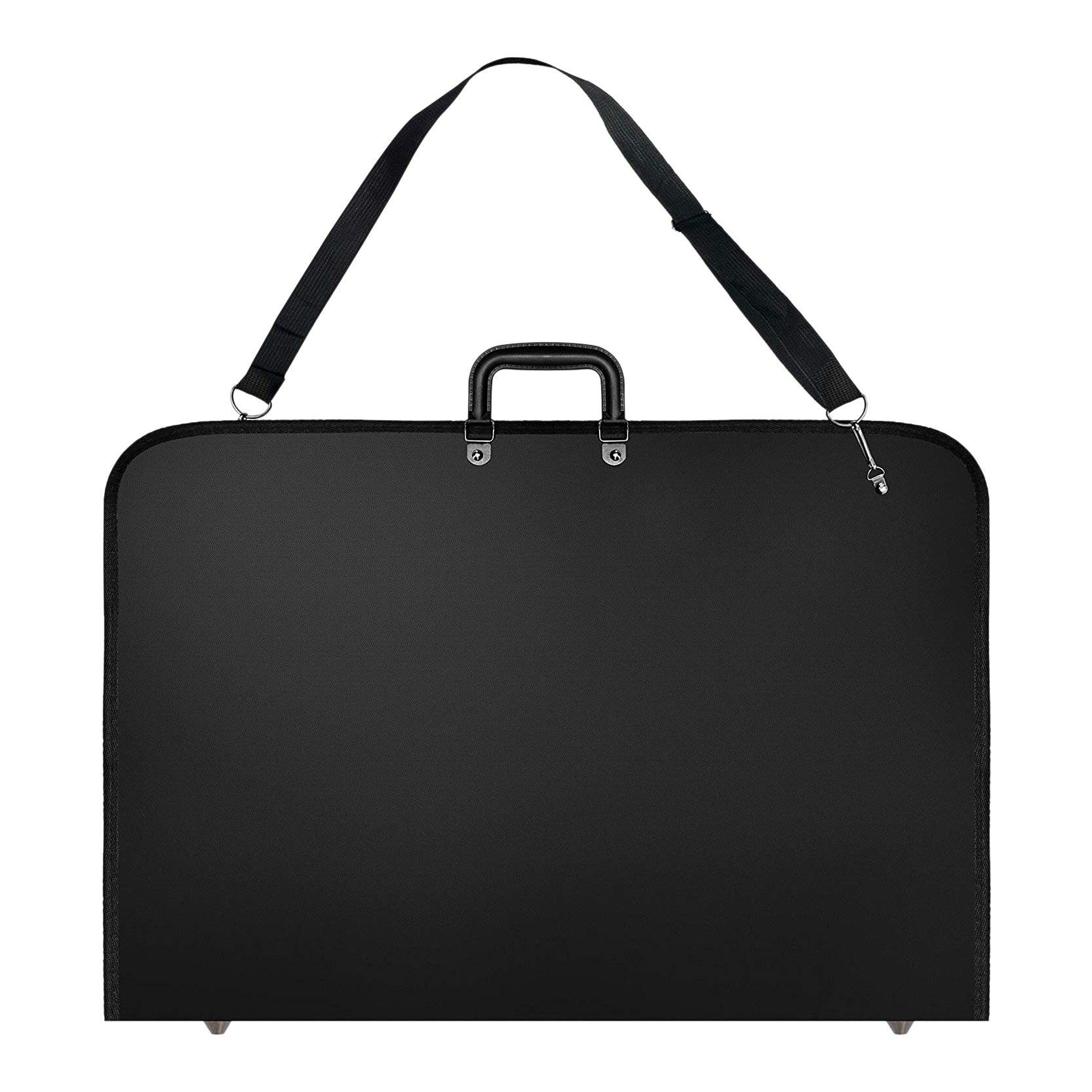 Doumneou Black Art Portfolio Case Artist Carrying Case Artist Portfolios Case with Shoulder Strap (19X14.7X1.5 Inches)