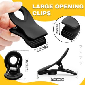 WUDIME 10 Pack Magnetic Chip Clips, Bag Clips, Chip Clips Bag Clips Food Clips, Clips for Food Packages, Chip Clips Magnetic, Plastic Black Snack Clips with Magnet for Refrigerator