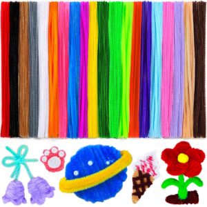 eppingwin 200 pcs pipe cleaners, multi-colored pipe cleaners craft supplies, 20 colors chenille stems for diy arts crafts project(multi color)