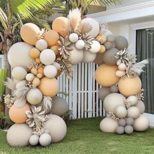 165pcs sand white nude neutral balloons arch garland kit for baby shower birthday wedding boho party supplies