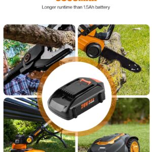 Powilling 20V Lithium Battery for Worx 20V Battery and Charger Kit, Compatible with All Worx 20V Batteries WA3520 WA3525 WA3575 WG151s WG251s WG540s WG545s WG890 WG891 + Works 20 Volt Battery Charger