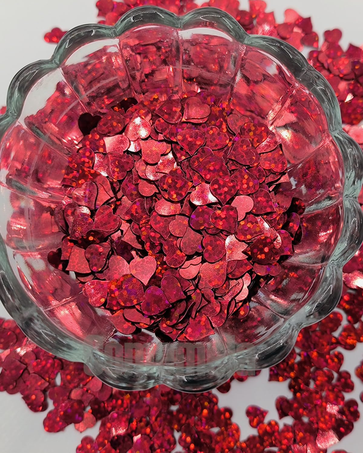 Comemela Confetti Hearts Shaped Confetti 5000Pcs Tiny Heart Confetti Red Confettifor Table Glitter for Valentine's Day Decoration, Wedding Confetti, Glitter Confetti Engagement Supplies (Red Hearts)