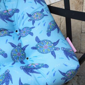 Classic Accessories for Vera Bradley Outdoor Chair Cushion, 21 x 19 x 22.5 x 5 Inch, Just Turtles, Outdoor Chair Cushions, Patio Chair Cushions, Patio Cushions