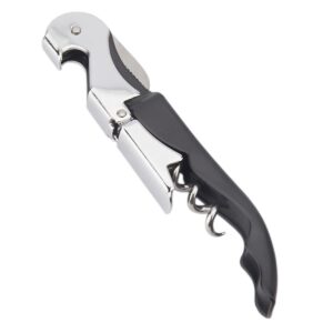 waiter corkscrew professional wine opener with foil cutter,manual wine bottle opener for servers, bartenders and waiter (1, black)