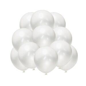 pearl white balloons 12 inch 50pcs matte white balloons round pearlized white latex balloons for wedding birthday christmas baby shower anniversary backdrop white theme party arch decorations