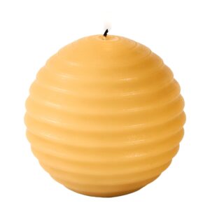 home & hive 100% pure beeswax candle | 45 hour burn time | natural beeswax with cotton wick | round candle