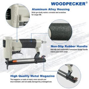 WOODPECKER N7116 Upholstery Stapler 22 Gauge 3/8-Inch Crown Pneumatic Upholstery Staple Gun 71 Series Air Power Fine Wire Stapler Gun