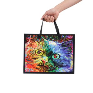 ysmile Premium Black Gift Bag with Wrapping Tissue Boutique Paper Bag with Handle Large Size for Women Men 12 Inch - Cat