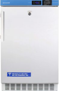 accucold acf33l pharmaceutical series 20" wide built-in all-freezer, ada compliant, 2.65 cu.ft capacity, purpose-built to meet recommendations cdc and vfc for vaccine storage, led lighting