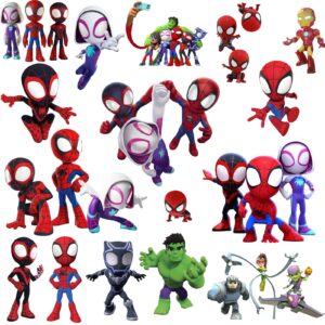 spiderman and his amazing friends wall decals peel and stick cartoon wall decals stickers for boys room spiderman wall art mural decor for baby girls kids nursery bedroom