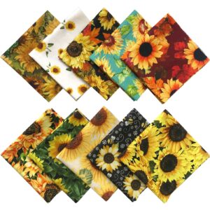 mililanyo 10pcs 25 x 25cm sunflower cotton fabric patchwork printed patterns quilting fabric sewing patchwork precut fabric for diy artcraft