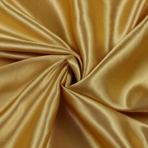 sarvam fashion satin fabric 5 yard bridal solid for wedding dress fashion crafts costumes decorations silky satin 44” - (5 yard, gold)