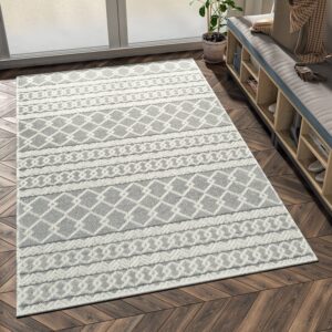 small 3 x 5 area rug, woven tufted boho door mat indoor entrance carpet machine washable rugs for living room bedroom laundry entryway