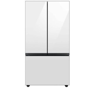 samsung rf30bb620012 30 cu. ft. bespoke white glass 3-door french door refrigerator