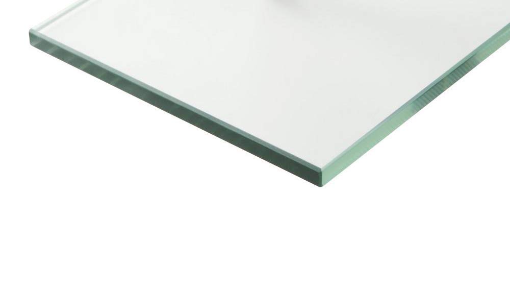 Pro Safe Glass 10" X 27" Rectangle Tempered Clear Floating Glass Shelf - Glass Only