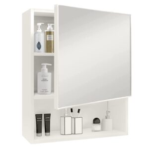 yepotue bathroom wall cabinet 23.6 "x19.6 mirrored medicine cabinets organizer, over the toilet space saver storage cabinet aluminum, water, rust resistant, recess or surface mount