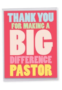 nobleworks - jumbo funny thank you greeting card from us 8.5 x 11 inch with envelope (1 pack) oversize jumbo big difference pastor j8206tyg-us