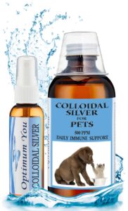 optimum you colloidal silver liquid for pets, dogs, cats | 500 ppm, extra strength (8 oz) | spray & drops | hot spot & itch relief | wound care | immune support