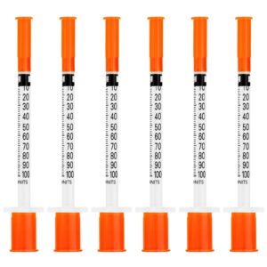 eomhept 1ml 1cc 29 gauge x 13mm (1/2") disposable lab supplies, individual packing, pack of 50