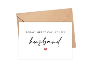 emily gift today i get to call you my husband - husband vow card - husband wedding day card - to my husband card