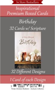 birthday (no repeated cards) 32 designs christian/religious greeting card assortment #3 ~ scripture in every card