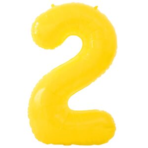 katchon, giant yellow 2 balloon number - 40 inch | two birthday balloon for 2nd birthday decorations | 2 year old balloon, party decorations | number 2 balloon yellow, 2nd bee day party decorations