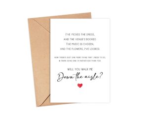 will you walk me down the aisle - proposal note card - no one i'd rather ask poem - gift from bride 1