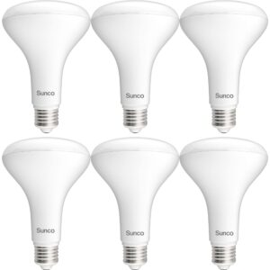 sunco br30 led bulbs 1600 lumens, indoor flood lights 16w equivalent 100w 3000k warm white, e26 base, interior dimmable recessed can light bulbs - ul listed 6 pack