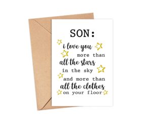 emily gift card for son -funny card for son -son's birthday card -teenage son -recycled son card -joke card for son - son card -eco friendly card