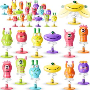 deekin 24 pieces big eye animal toys spring launchers toys jumping toys bouncy christmas party favors for boys and girls classroom prizes return goodie bag fillers, 6 styles