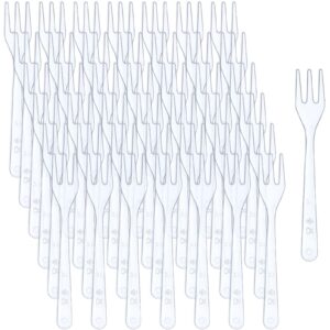 500 pcs clear plastic mini forks 3.7 x 0.6 inch tiny plastic forks small disposable appetizer forks dessert cocktail forks tasting forks tiny utensils for fruit dessert cakes party serving supplies