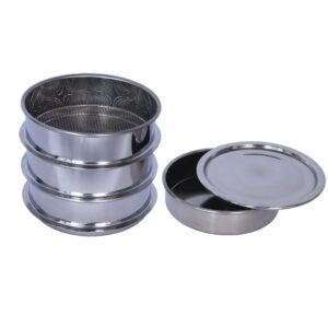 3 pcs lab sieves，6 inch diameter test sifter with tray and lid