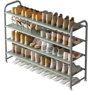 ingiordar shoe rack 4 tier long storage organizer wide metal shoe shelf for closet entryway grey