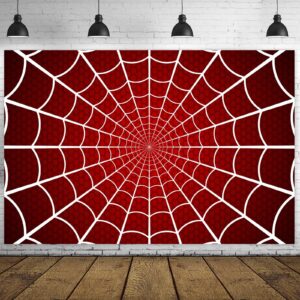 spider web happy birthday banner backdrop super hero theme decor decorations for boys girls 1st birthday party supplies baby shower photo booth props background photography