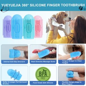 YUEYUEJIA Dog Toothbrush Finger Toothbrush Dog Tooth Brushing Kit Dog Finger Toothbrush for Dog Teeth Cleaning Dog Dental Care Dog Tooth Brush (Green, 1 Count (Pack of 4))